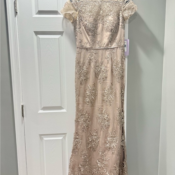 JS Collections | Dresses | Js Collections Cream Sequin High Low Gown ...